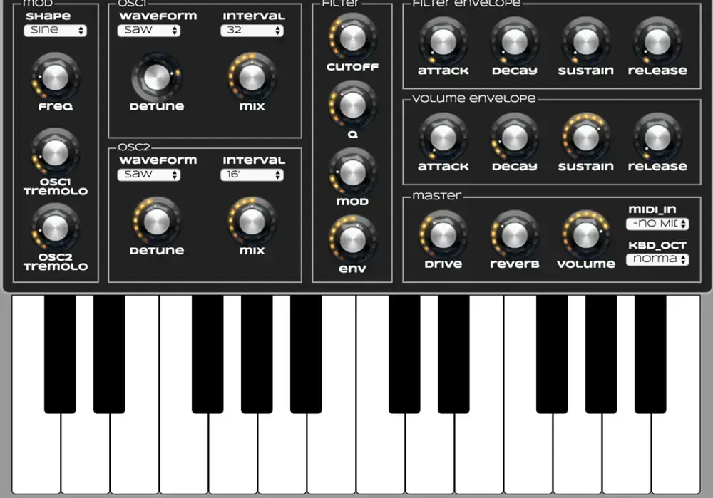 Web-synth | Online web audio instruments playground